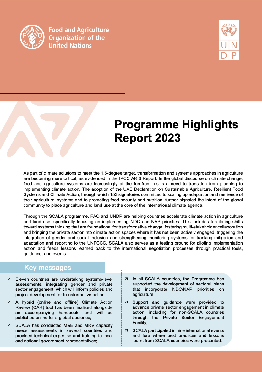 SCALA Programme Highlights Report 2023 | UNDP Climate Change Adaptation