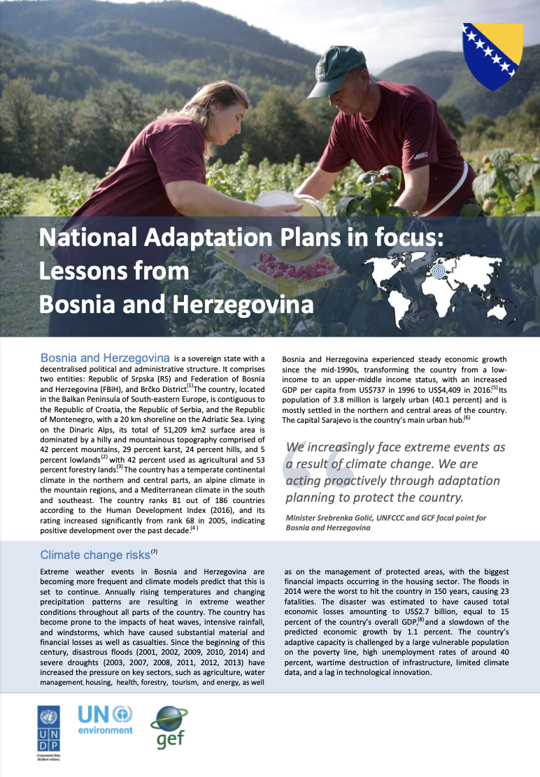 National Adaptation Plans in focus: Lessons from Bosnia and Herzegovina ...