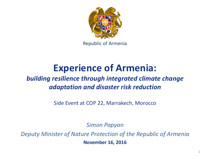 Building resilience through integrated climate change adaptation and ...