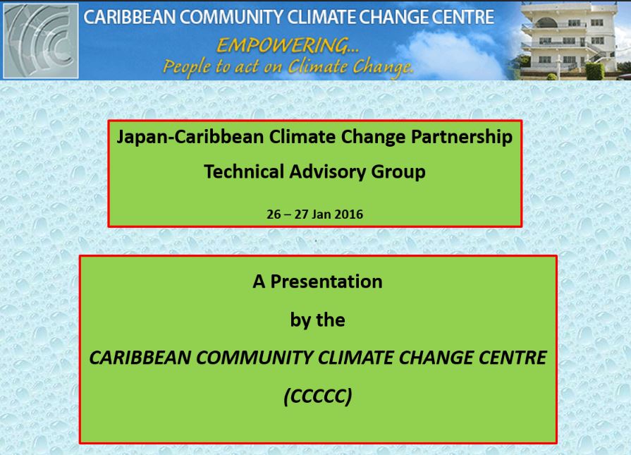 J-CCCP Inception Workshop - CCCCC Presentation | UNDP Climate Change ...