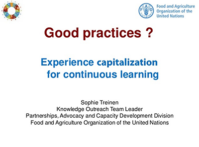 Good practices? Experience capitalization for continuous learning ...