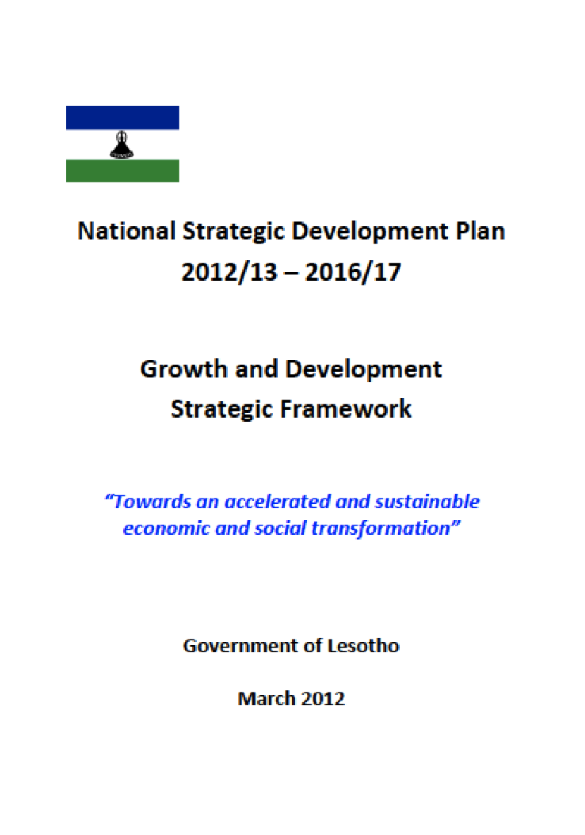 Lesothos’s National Strategic Development Plan – May 2012 | UNDP ...