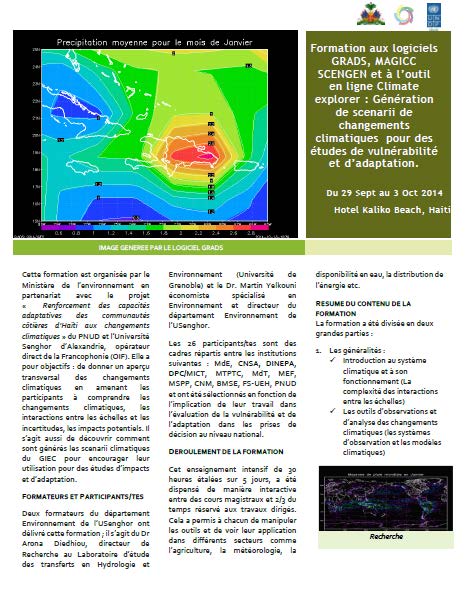Newsletter #1 - Rapport de formation Modelisation | UNDP Climate Change ... Newsletter #1 - Rapport de formation Modelisation | UNDP Climate Change ...