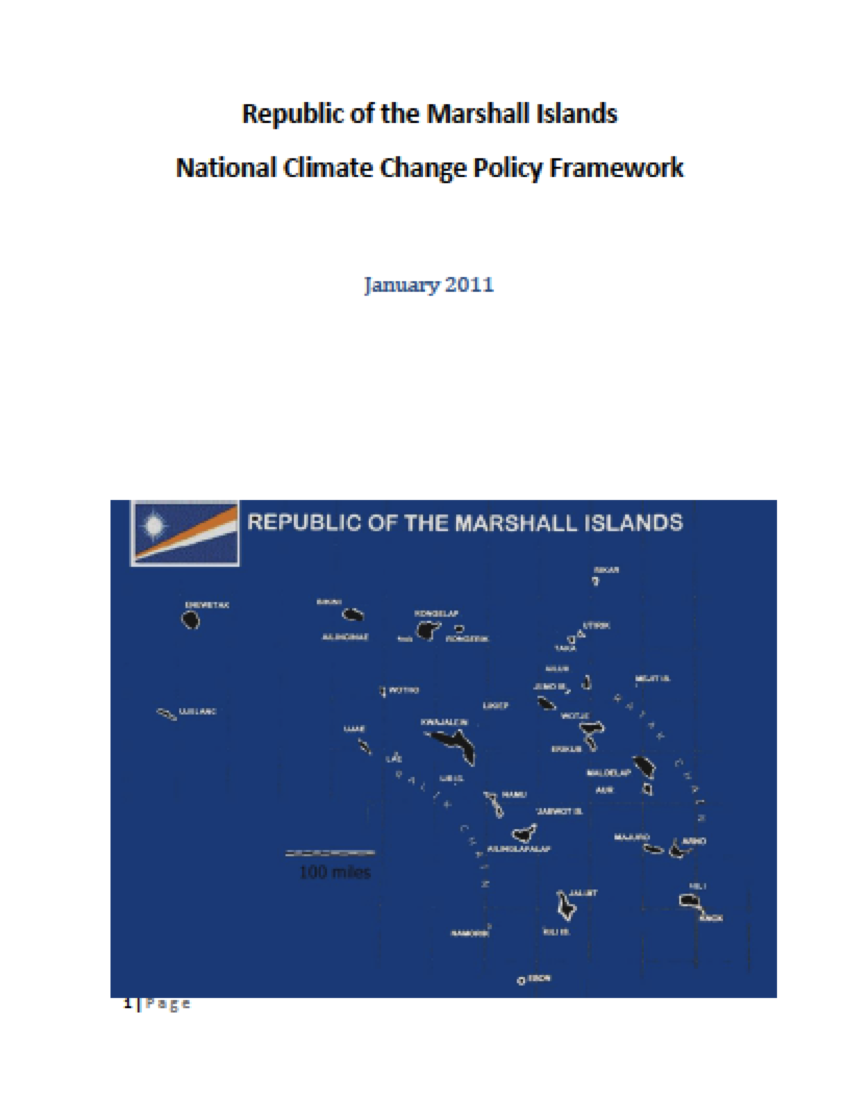 Republic of the Marshall Islands’ National Climate Change Policy ...