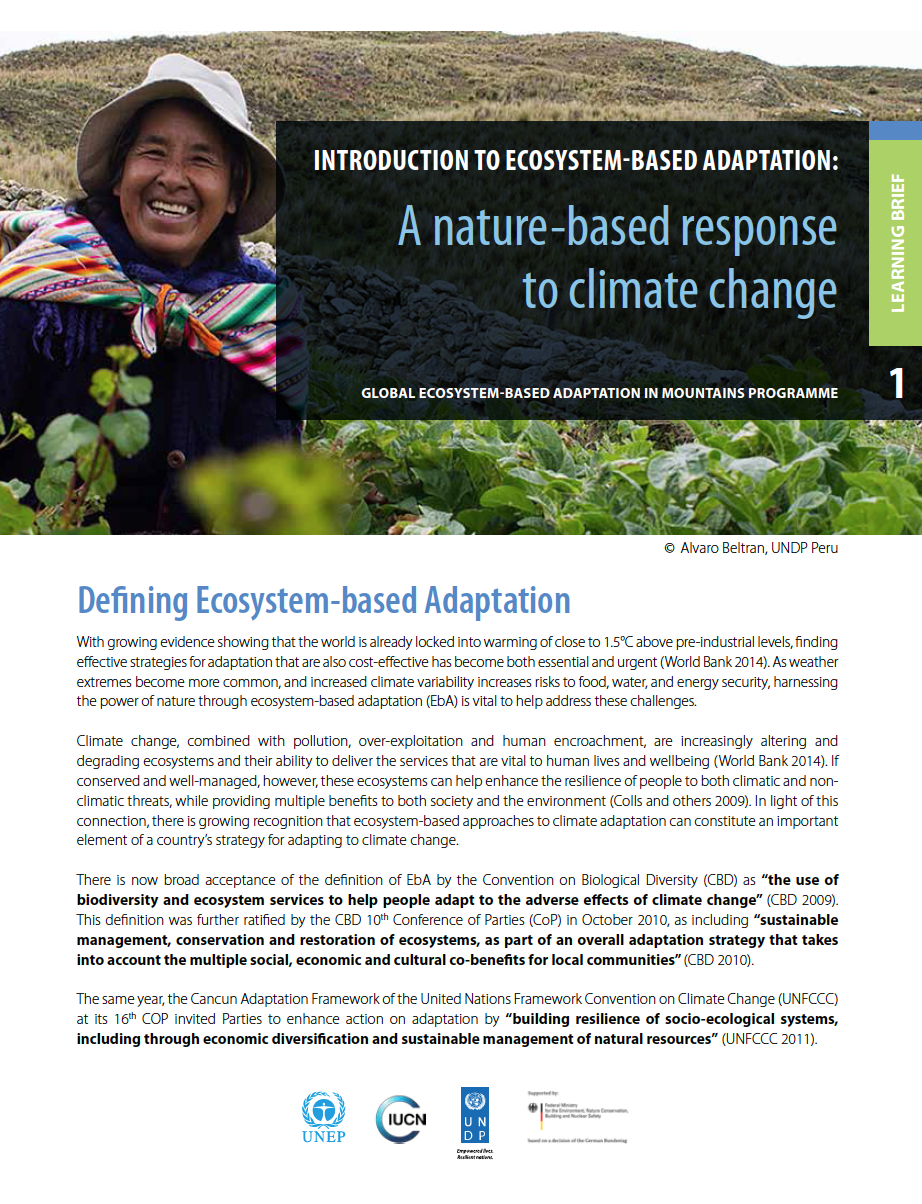 Learning Brief 1 - Introduction to Ecosystem-based Adaptation: A nature ...