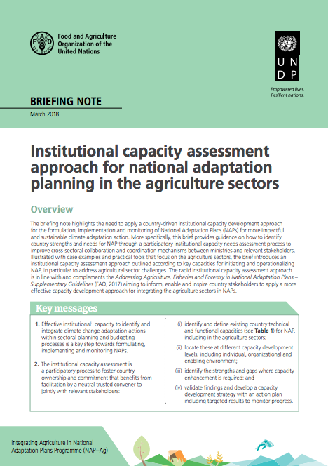 Institutional capacity assessment approach for national adaptation ...