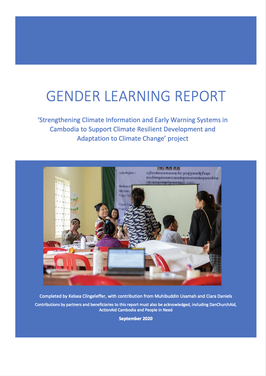 Gender Learning Report | September 2020 | UNDP Climate Change Adaptation