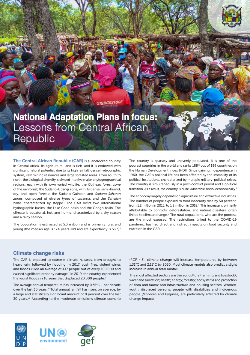 National Adaptation Plan in Focus: lessons from Central African Republic | UNDP Climate Change ...