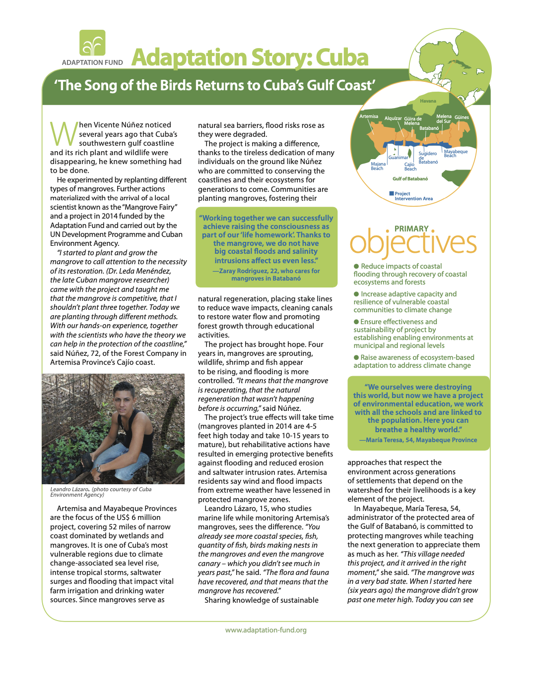 'The Song of the Birds Returns to Cuba’s Gulf Coast' | Adaptation Fund ...