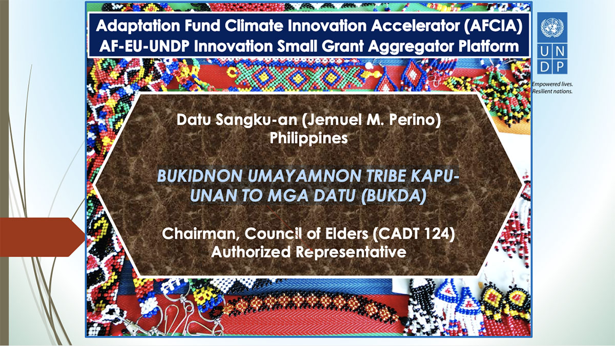 AFCIA grantee presentation | Bukidnon Umayamnon Tribe Kapu-unan To mga ...