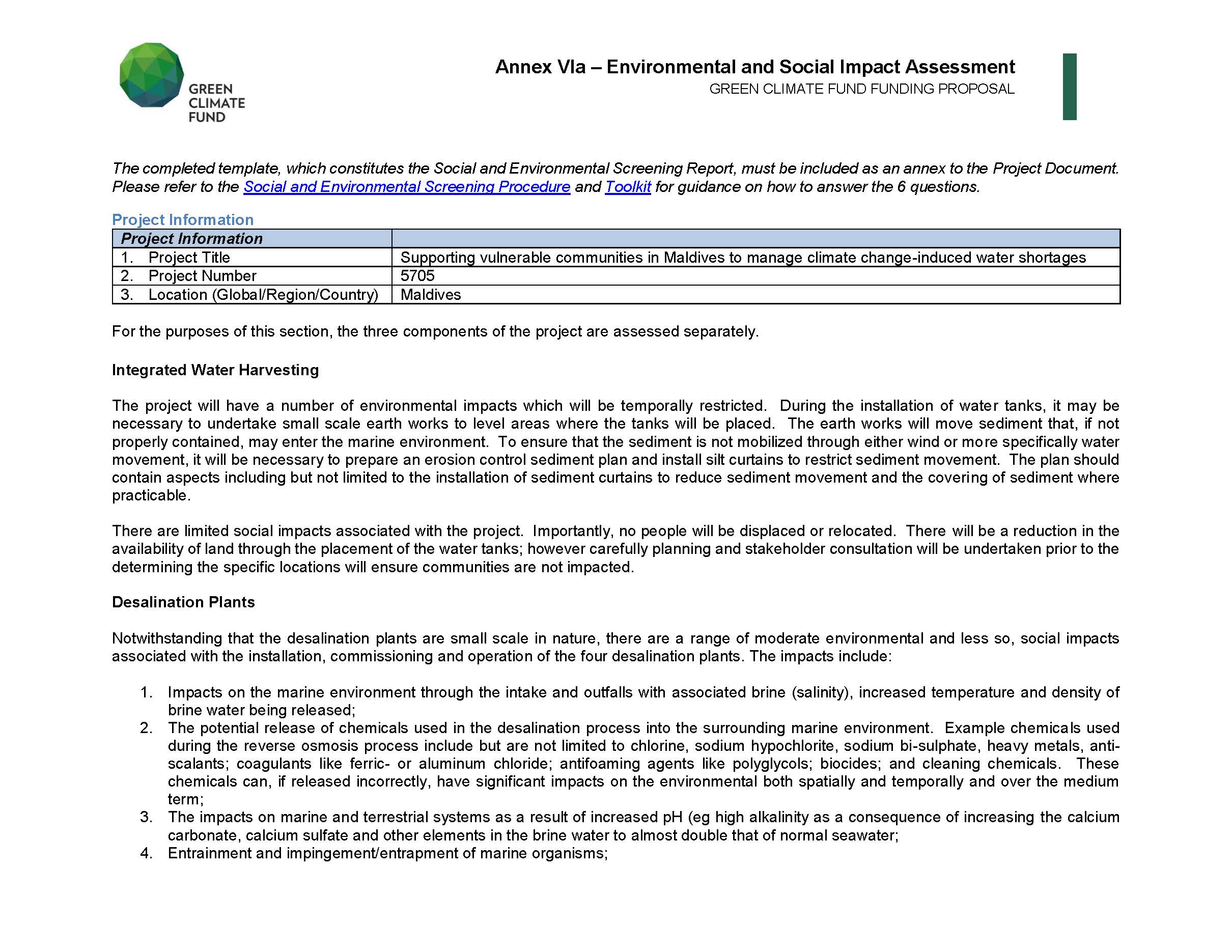 Environmental and Social Impact Assessment | UNDP Climate Change Adaptation