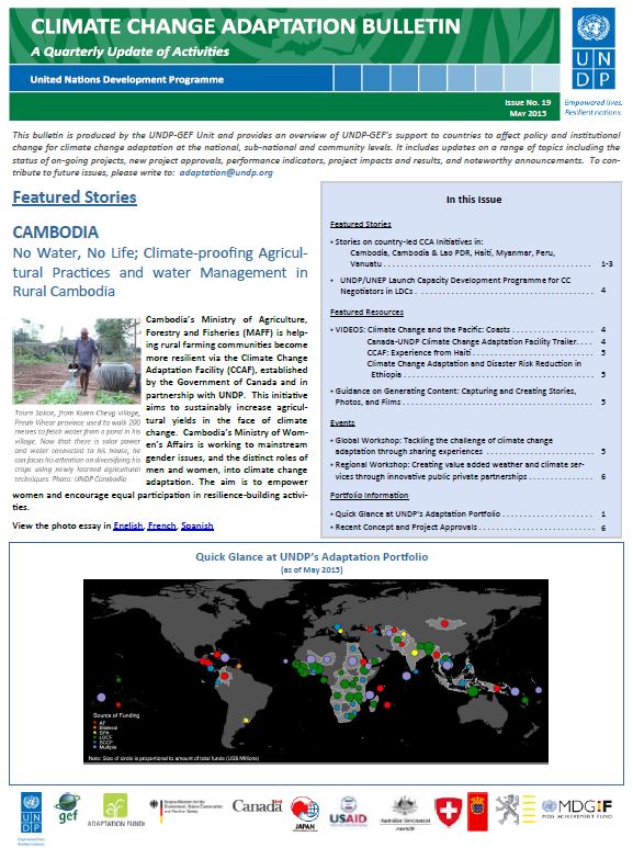 United Nations Development Programme & Climate Change Adaptation - A Quarterly Update of ...