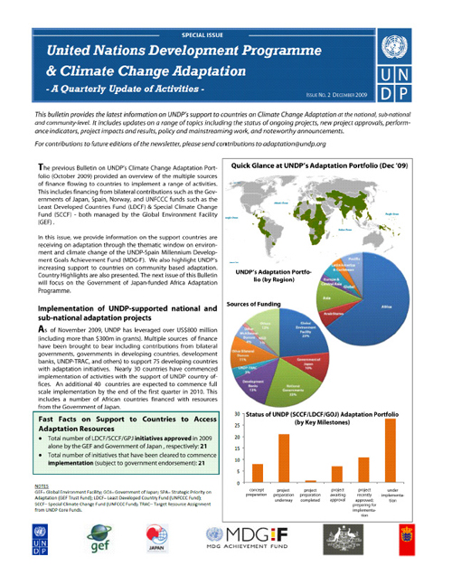 United Nations Development Programme & Climate Change Adaptation - A Quarterly Update of ...