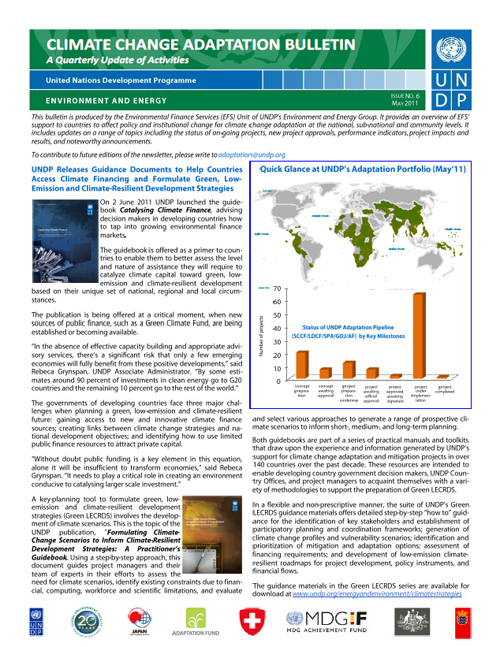United Nations Development Programme & Climate Change Adaptation - A Quarterly Update of ...