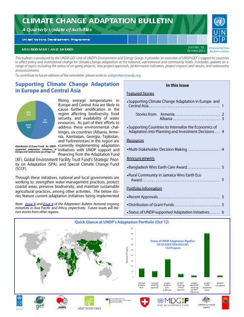 United Nations Development Programme & Climate Change Adaptation - A Quarterly Update of ...