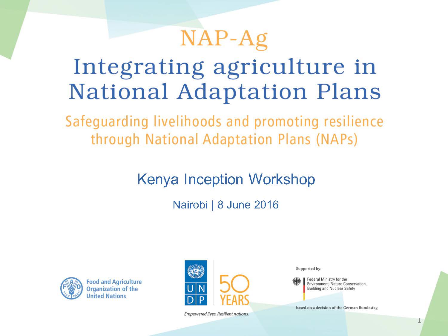 Overview of integrating agriculture in National Adaptation Plans ... Overview of integrating agriculture in National Adaptation Plans ...