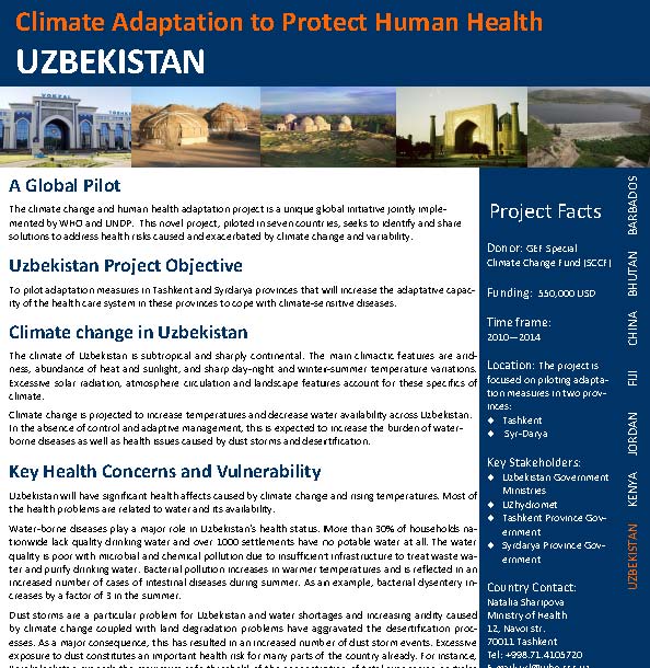 Climate change and Human Health Adaptation Project: Uzbekistan Profile ...