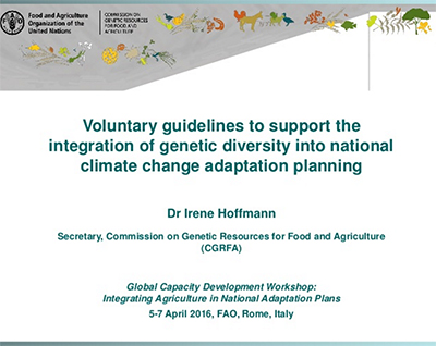 Voluntary guidelines to support the integration of genetic diversity ...